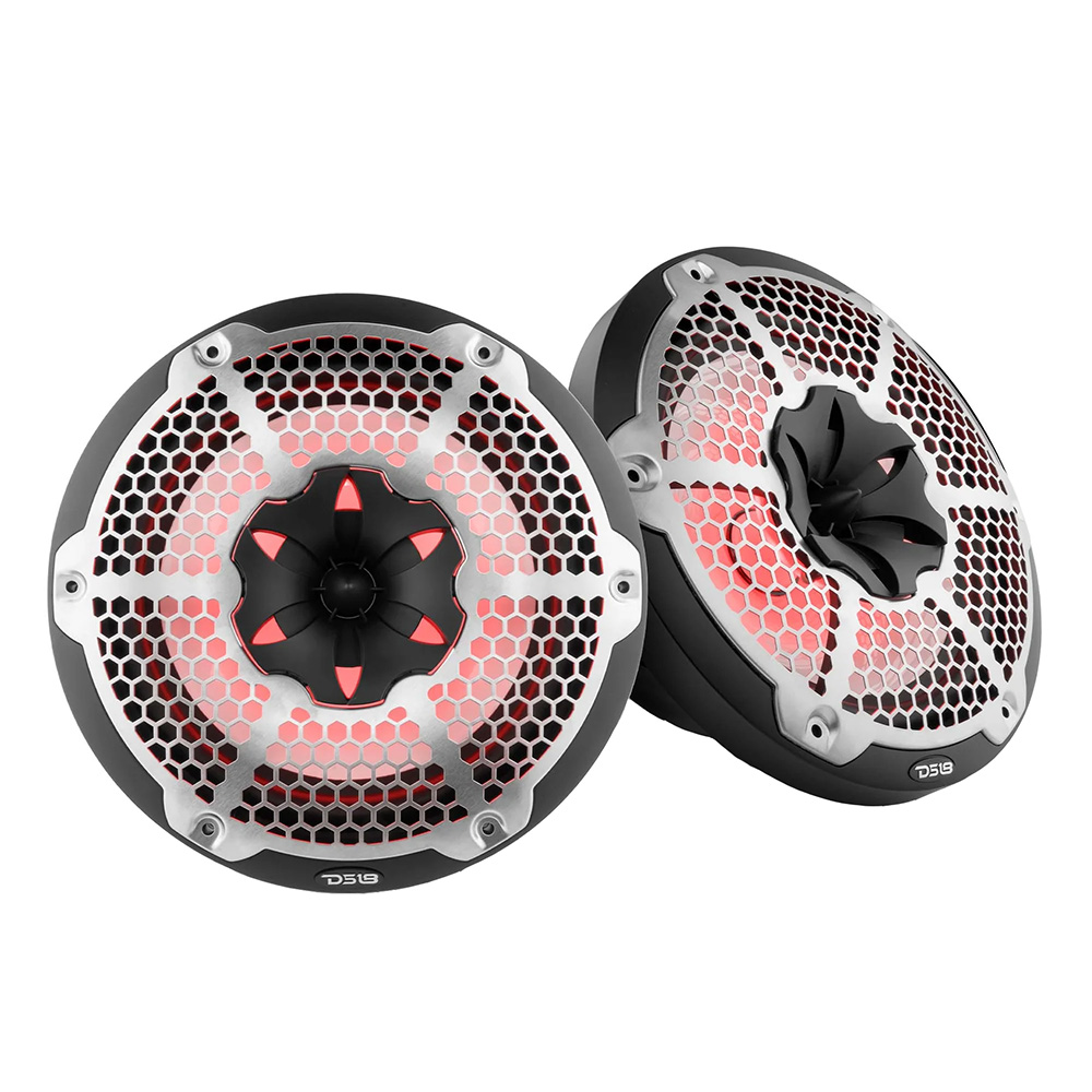 DS18 HYDRO 10" 2-Way Speakers w/Bullet Tweeter & Integrated RGB LED ...